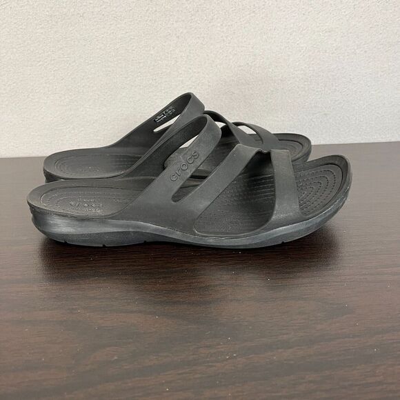 CROCS | Shoes | Crocs Womens Swiftwater Sandals Black Size Strappy Open ...